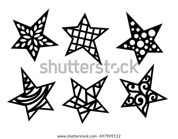 Set Laser Cutting Stars Graphic Design Stock Vector (Royalty Free ...