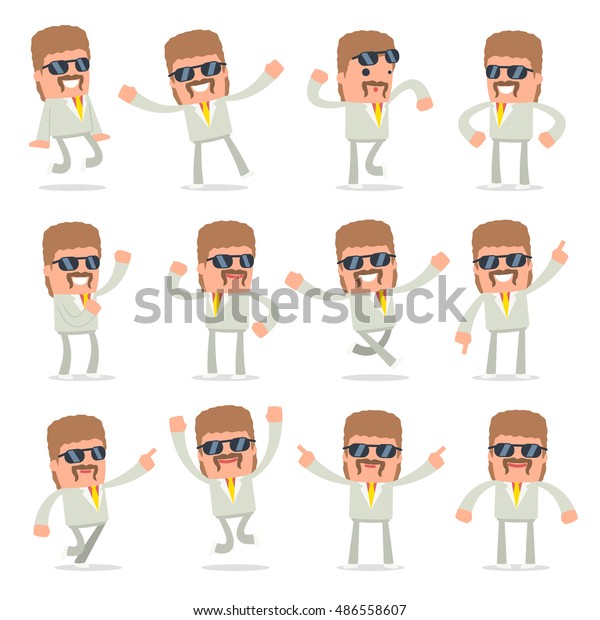 Set Laughing Joyful Character Impudent Reseller Stock Vector (Royalty ...