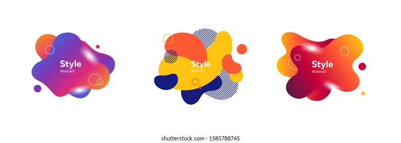 Vektor Stok Set Layered Colorful Blobs Design Template Tanpa Royalti 1585788745 Shutterstock