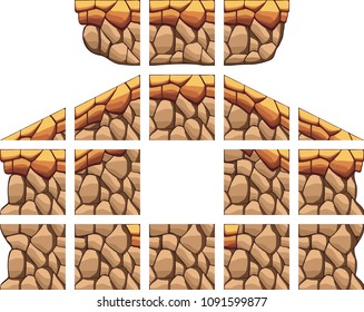 Set Layered Vector Rock Tile Set Stock Vector (Royalty Free) 1091599877