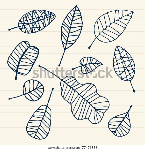 Set Leaf Sketch You Design Stock Vector (Royalty Free) 77471836 ...