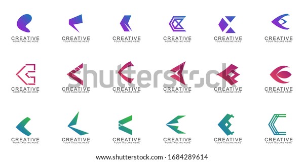 Set Letter C Logo Design Modern Stock Vector (Royalty Free) 1684289614 ...