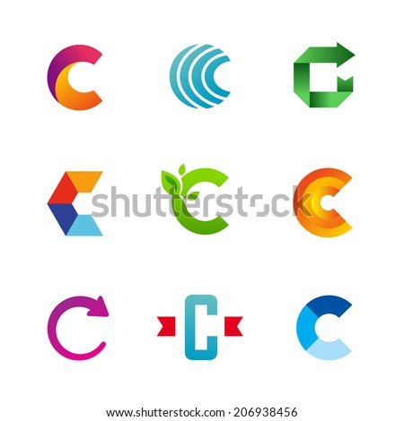 Set Letter C Logo Icons Design Stock Vector (Royalty Free) 206938456 ...