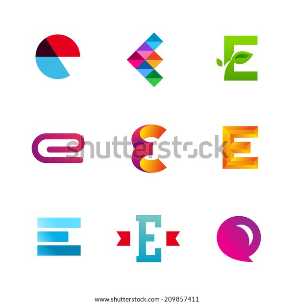 Set Letter E Logo Icons Design Stock Vector (Royalty Free) 209857411 ...
