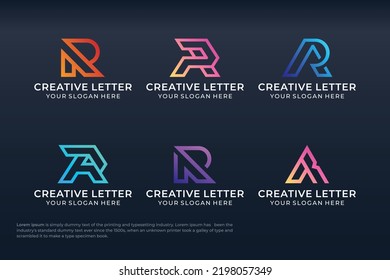 Set Letter R Logo Collection Gradient Stock Vector (Royalty Free ...