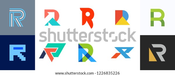 Set Letter R Logo Icon Design Stock Vector (Royalty Free) 1226835226 ...