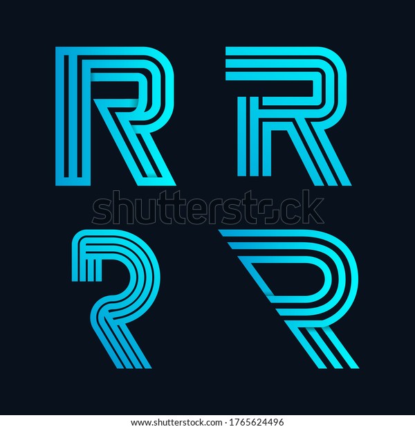 Set Letter R Logo Icon Template Stock Vector (Royalty Free) 1765624496 ...