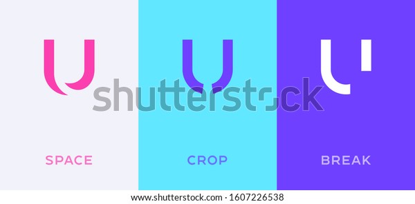Set Letter U Minimal Logo Icon Stock Vector (Royalty Free) 1607226538 ...