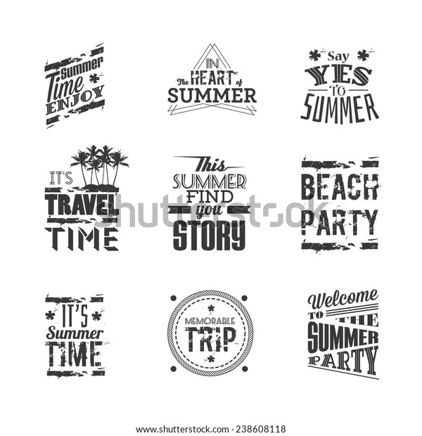 Set Lettering Summer Holidays Typography Design Stock Vector (Royalty ...