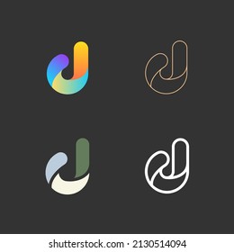 Set Letters D Abstract Multicolors Shapes Stock Vector (Royalty Free ...