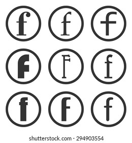 Set Letters F Flat Style Icons Stock Vector (Royalty Free) 294903554 ...
