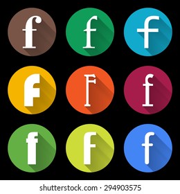 Set Letters F Flat Style Icons Stock Vector (Royalty Free) 294903575 ...