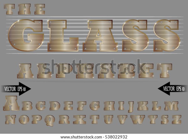 Set Letters Glass Effect Glass Transparent Stock Vector (Royalty Free ...