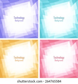 Set Light Abstract Colorful Technology Frames Stock Vector (Royalty ...