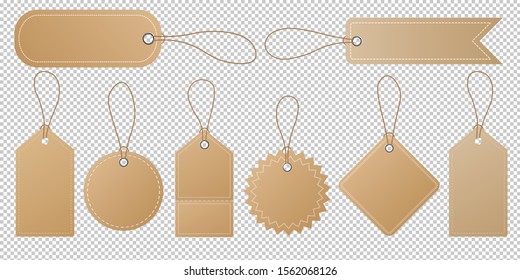 Set Light Brown Paper Price Tags Stock Vector (Royalty Free) 1562068126 ...