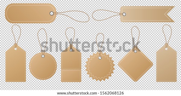 Set Light Brown Paper Price Tags Stock Vector (Royalty Free) 1562068126 ...