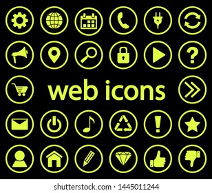 Set Light Green Round Web Icons Stock Vector (Royalty Free) 1445011244 ...