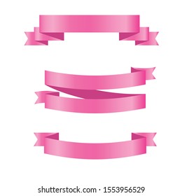 Set Light Pink Ribbon Banners Vector Stock Vector (Royalty Free ...
