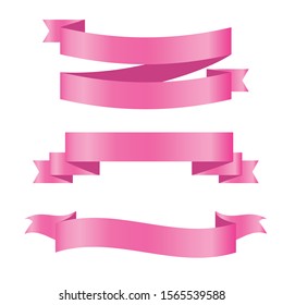 Set Light Pink Ribbon Banners Vector Stock Vector (Royalty Free) 1561107797