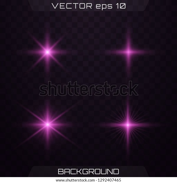 Set Light Pink Sparkles On Transparent Stock Vector (Royalty Free ...