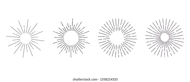 Set Light Ray Hand Drawn Vector Stock Vector (Royalty Free) 1586296642