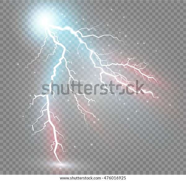 Set Lightnings Thunderstorm Lightnings Magic Bright Stock Vector ...