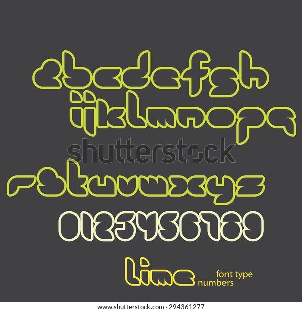 Set Lime Style Alphabet Letters Digits Stock Vector (Royalty Free ...