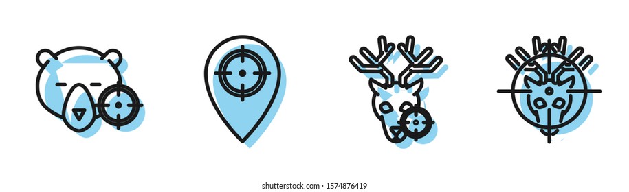Set Line Hunt On Deer Crosshairs Stock Vector (Royalty Free) 1574876419 ...