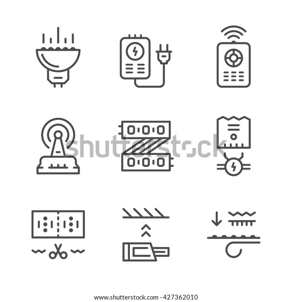 Set Line Icons Led Equipment Stock Vector (Royalty Free) 427362010