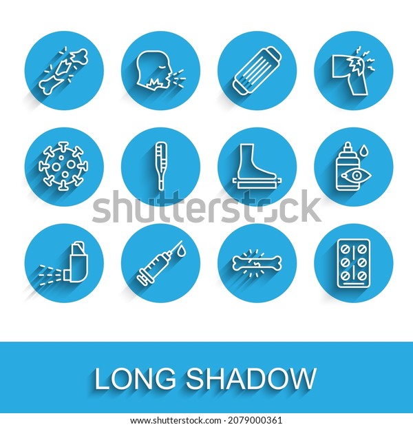 Set Line Inhaler Syringe Human Broken Stock Vector (Royalty Free ...