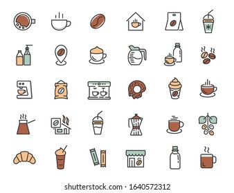 Tea Icon Set Thin Line Vector Stock Vector (Royalty Free) 493918723