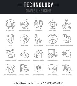 Set Linear Icons Technology Names Stock Vector (Royalty Free ...