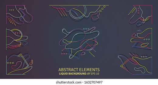 Set Liquid Elements Neon Glow Minimal Stock Vector (Royalty Free ...