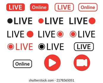 Conjunto de iconos de streaming en: vector de stock (libre de regalías ...