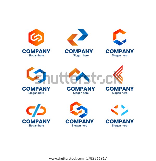 Set Logo Design Sign Symbol Company Stock Vector (Royalty Free ...