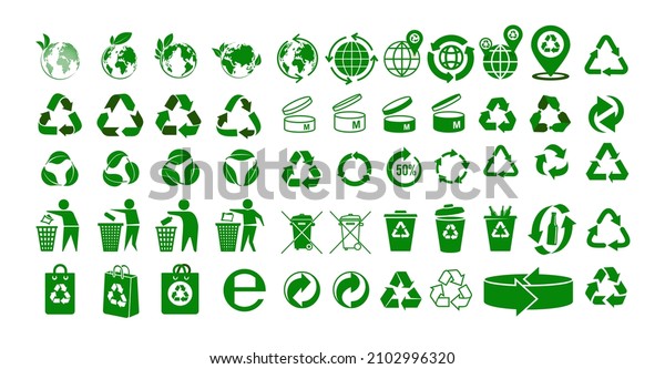 Set Logo Green Eco Packaging Vector Stock Vector (Royalty Free ...
