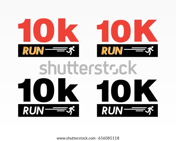 Set Logo Marathon Running Finisher 10k Stock Vector (Royalty Free ...