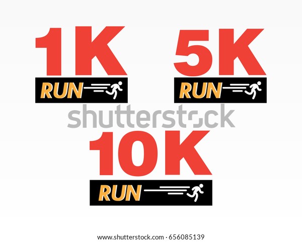 Set Logo Marathon Running Finisher 1k Stock Vector (Royalty Free) 656085139