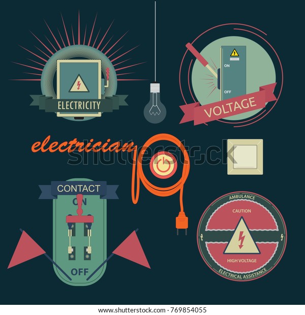 Set Logos Associated Electrical Equipment Vector Stock Vector (Royalty ...