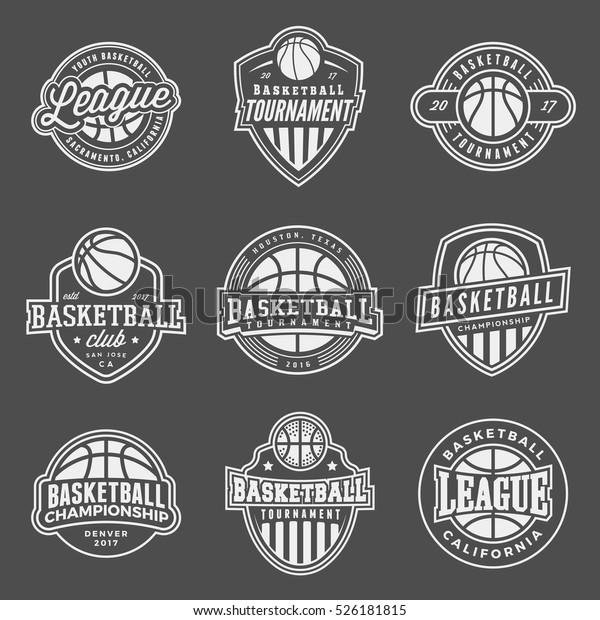 set of logos for basketball game events. vector illustration