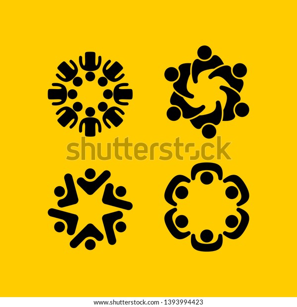 Set Logos Depicting Unity Community Help Stock Vector (Royalty Free ...