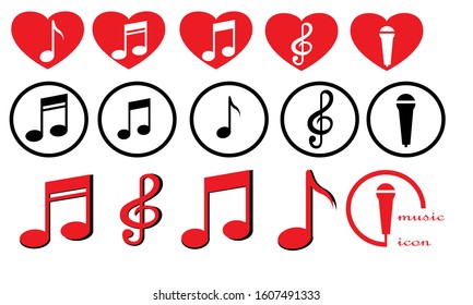 Set Logos Music Note Icons Red Stock Vector (Royalty Free) 1607491333 ...