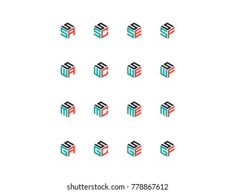 Set Logos Three Letters Hexagon Logo Stock Vector (Royalty Free ...