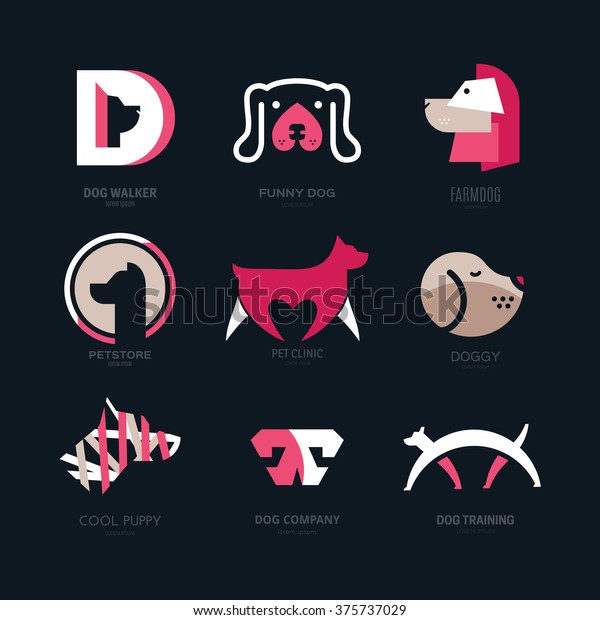 Set Logotypes Dogs Dog Logo Collection Stock Vector (Royalty Free ...