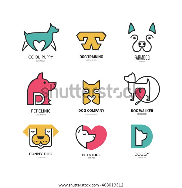 Set Logotypes Dogs Dog Logo Collection : image vectorielle de stock ...