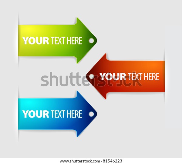 Set Long Horizontal Colorful Arrow Bookmarks Stock Vector (Royalty Free ...