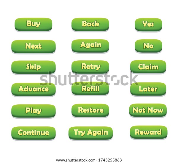 Set Long Mobile Game Buttons Icons Stock Vector (Royalty Free ...