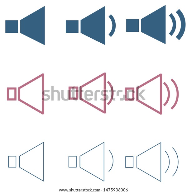 Set Loudspeakers Icons Different Modern Vector Stock Vector (Royalty ...