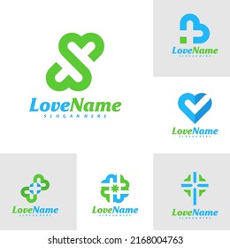 Set Love Logo Design Vector Template Stock Vector (Royalty Free ...