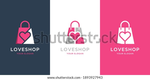 Set Love Shop Logo Design Stock Vector (Royalty Free) 1893927943 ...